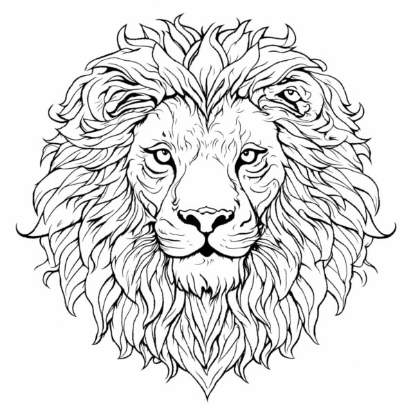 Download Lion's Head Coloring Page Coloring pages Online - Creative Fabrica