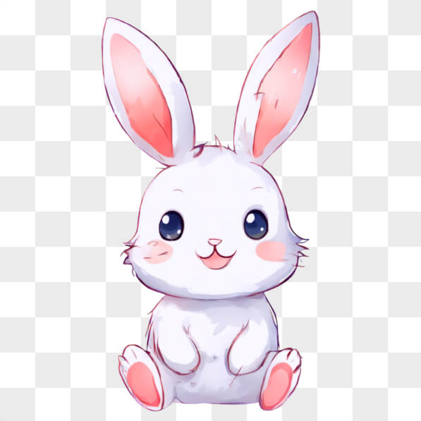 Download Kawaii White Bunny Sitting Down Kawaii Online - Creative Fabrica