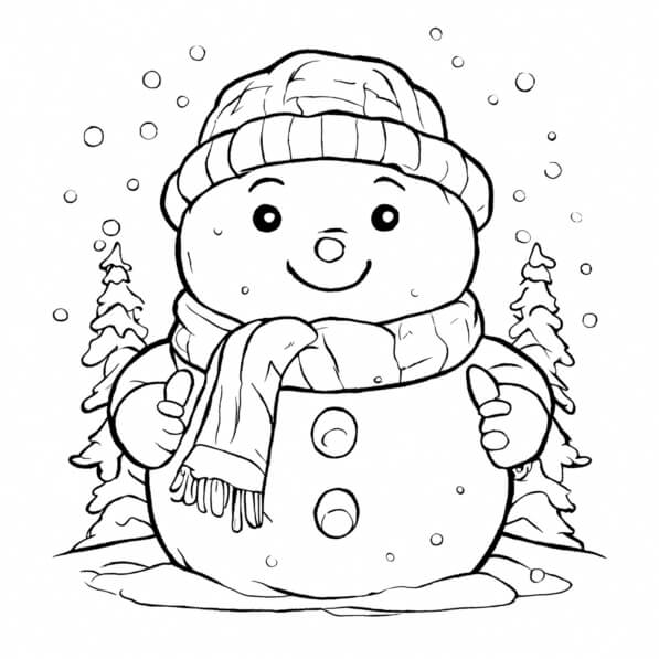 Download Snowman Coloring Page in Winter Season Coloring pages Online ...