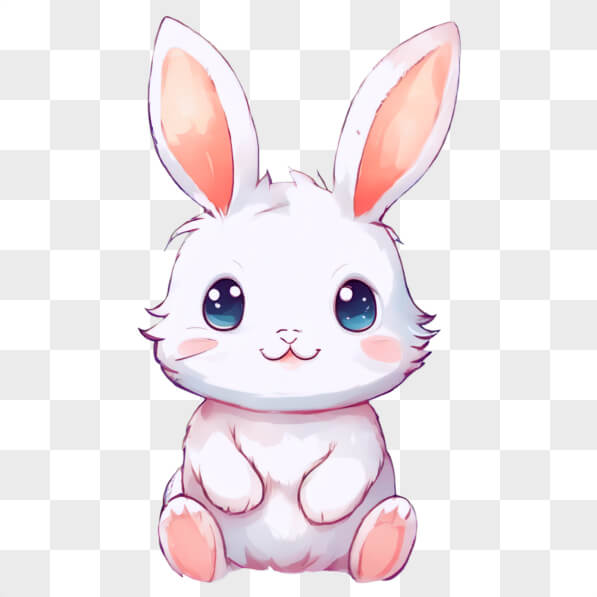 Download Kawaii White Bunny with Blue Eyes Kawaii Online - Creative Fabrica