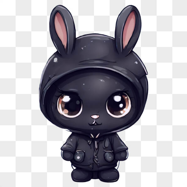 Download Kawaii Black Bunny with Overcoat and Hat Kawaii Online ...