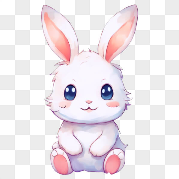 Download Kawaii White Bunny with Blue Eyes Kawaii Online - Creative Fabrica