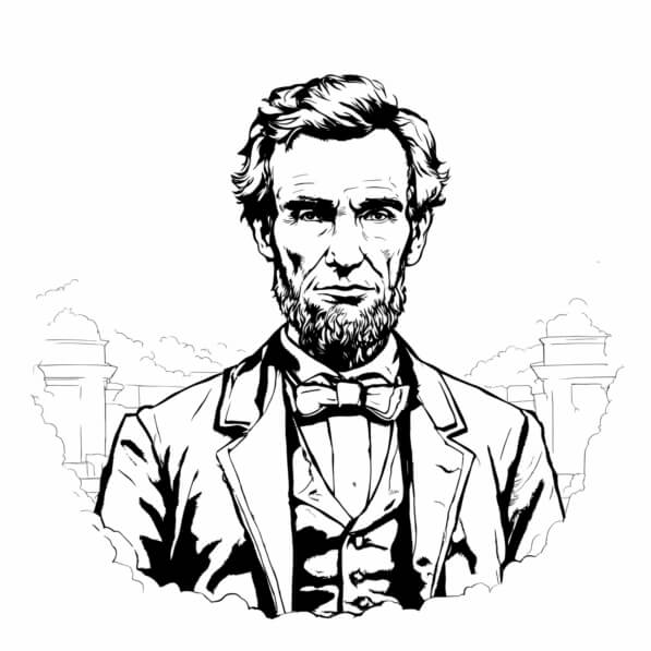 Download Black and White Drawing of Abraham Lincoln Coloring pages ...