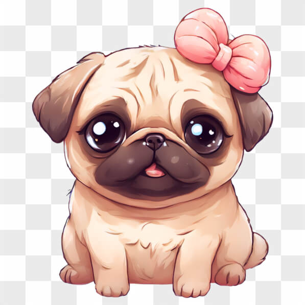 Descarga Perrito Pug Kawaii con Lazo Rosa y Varios Animales Kawaii En ...