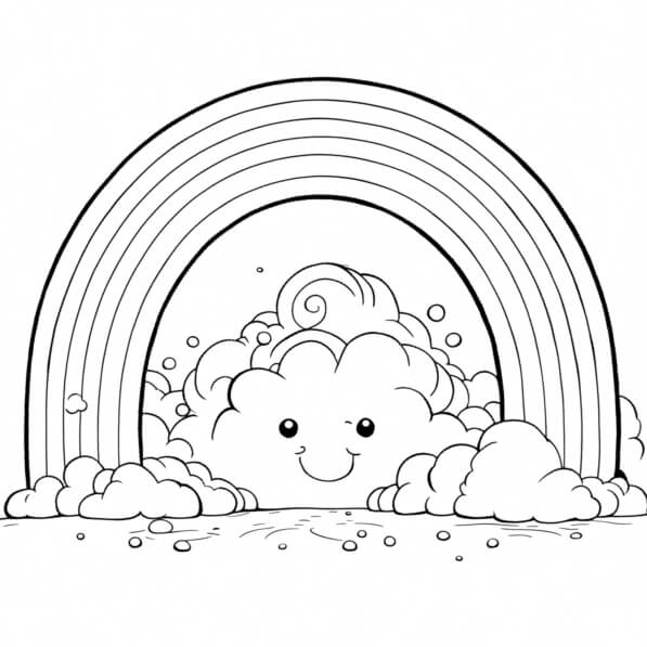 Download Coloring Page: Rainbow in the Clouds for Kids Coloring pages ...