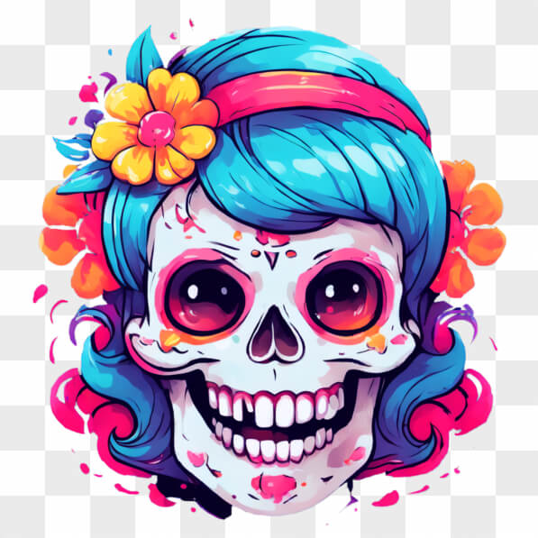 Download Colorful Sugar Skull Illustration for Day of the Dead Kawaii ...