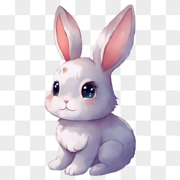 Download Kawaii White Bunny with Blue Eyes Kawaii Online - Creative Fabrica