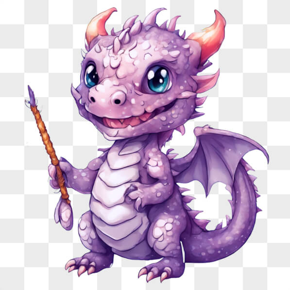Download Kawaii Purple Dragon with Arrow Kawaii Online - Creative Fabrica