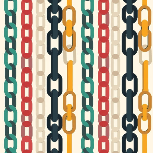 Download Colorful Chain Links Seamless Pattern on Beige Background ...
