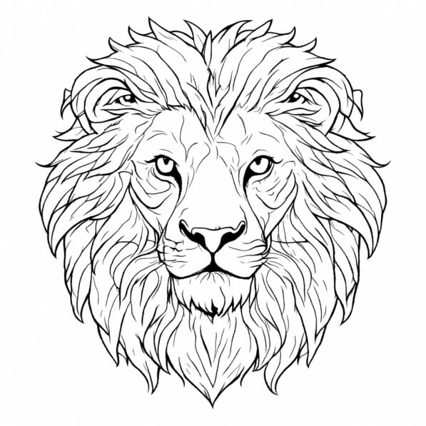 Download Zwart en Wit Leeuwenkop Tekening Kleurplaten online op ...