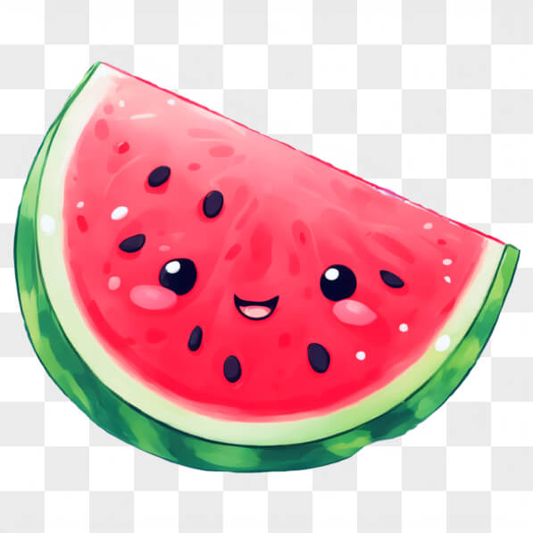 Descarga Rebanada de Sandía Kawaii con Cara Sonriente Kawaii En Línea ...
