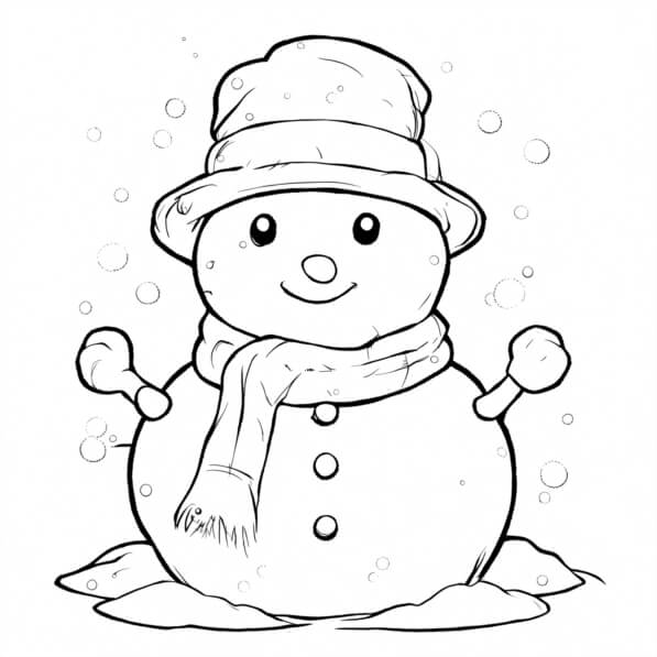 Download Winter Snowman Coloring Page Coloring pages Online - Creative ...