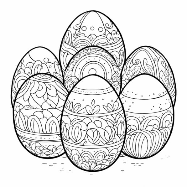 Download Easter Eggs Coloring Pages For Adults And Kids To Print Out Or ...
