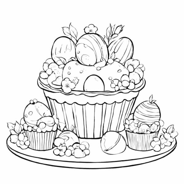 Download Festive Cupcake with Easter Eggs for Holiday Decorations ...