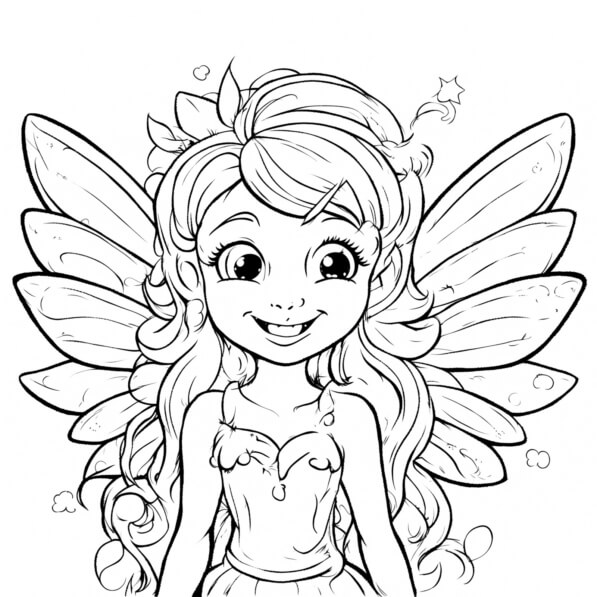 Download Fairy Girl Coloring Page Coloring pages Online - Creative Fabrica
