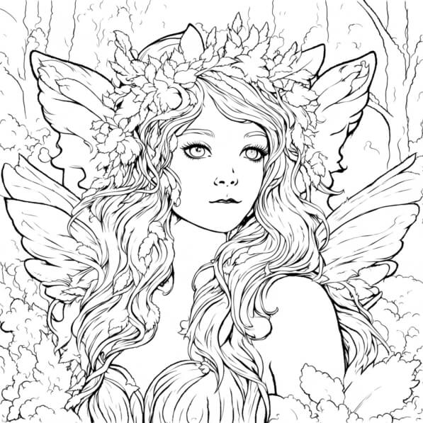 Download Forest Fairy Coloring Page Coloring pages Online - Creative ...
