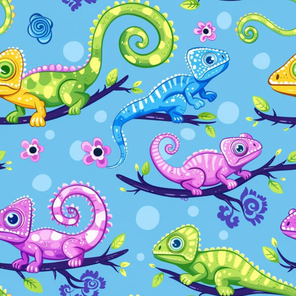 Download Colorful Chameleons Seamless Pattern Patterns Online ...