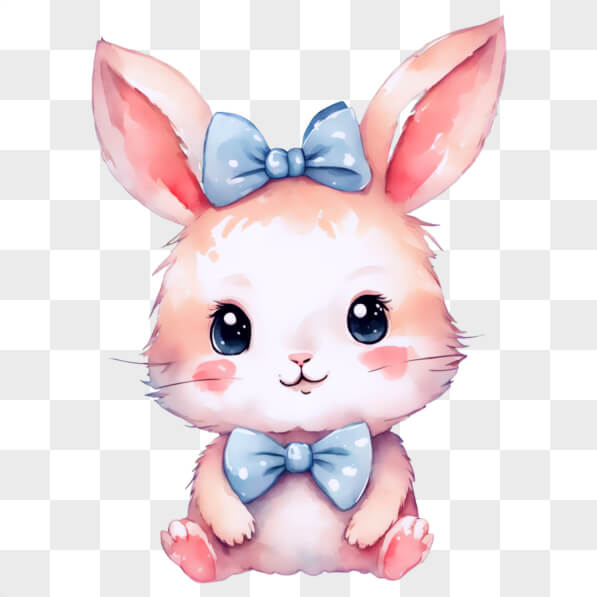 Download Kawaii Pink Bunny with Blue Bow Tie Kawaii Online - Creative ...