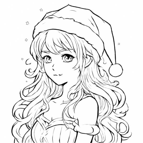 Download Anime Girl Coloring Pages for Christmas Coloring pages Online ...