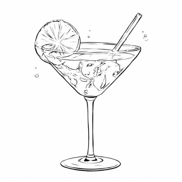 Download Vintage Martini Glass Artwork Coloring pages Online - Creative ...