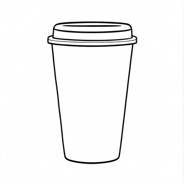 Download Outline of a Disposable Coffee Cup Coloring pages Online ...