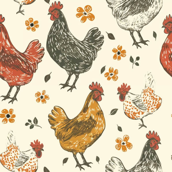 Download Colorful Chicken Pattern for Decorative Designs Patterns ...