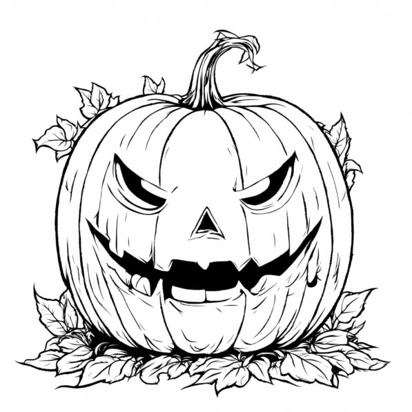 Download Spooky Pumpkin for Halloween Coloring Pages Coloring pages ...