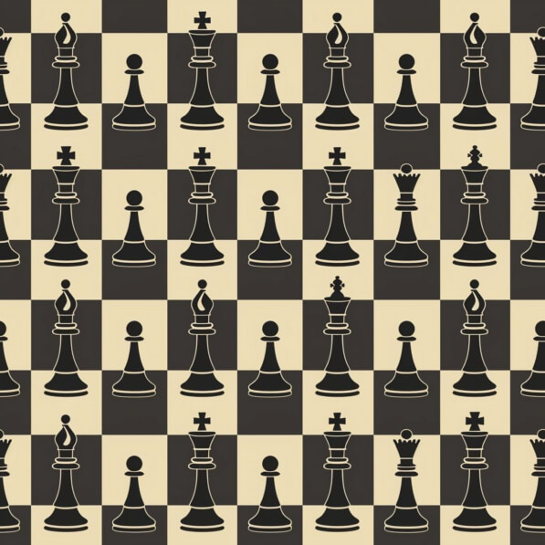 Download Black and White Checkered Pattern with Chess Pieces Patterns ...
