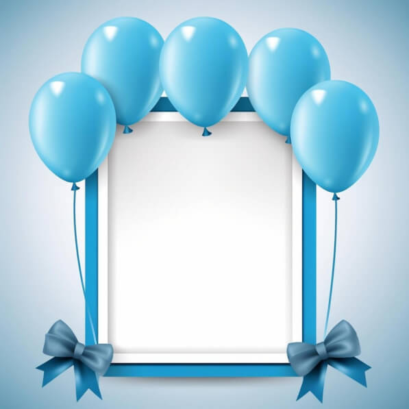 Descarga Marco de Globos Azules para Eventos y Decoración Fondos En ...