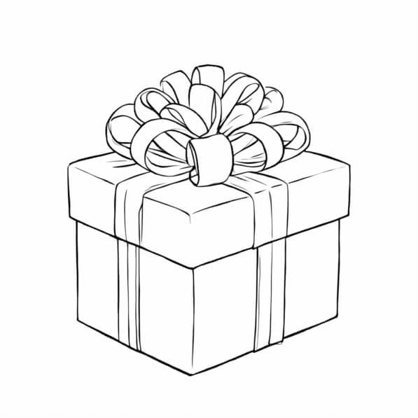 Download Black-and-White Gift Box Drawing Coloring pages Online ...