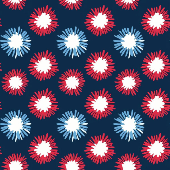 Download Patriotic Floral Pattern on Dark Blue Background Patterns ...