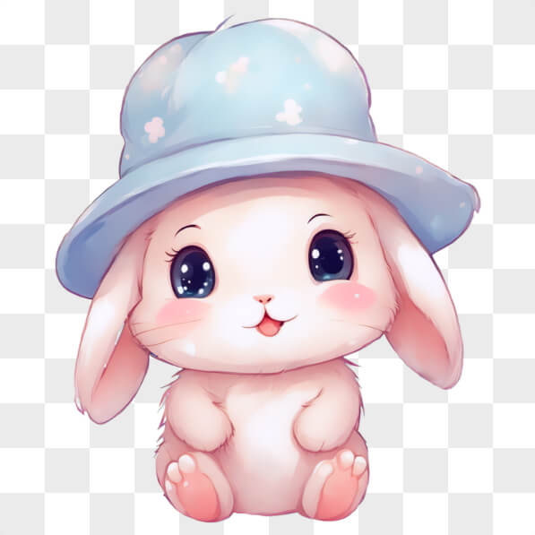 Download Kawaii White Bunny with Blue Eyes and Ears Kawaii Online ...