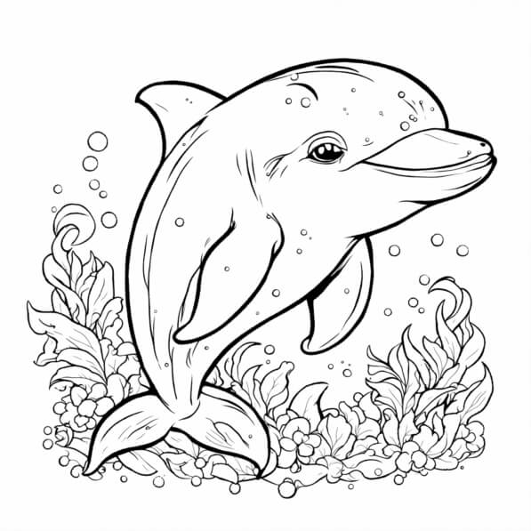 Download Dolphin Swimming Coloring Page Coloring pages Online ...