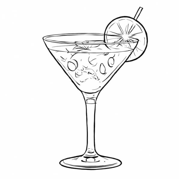 Download Illustration of Martini Glass with Alcoholic Beverage and ...