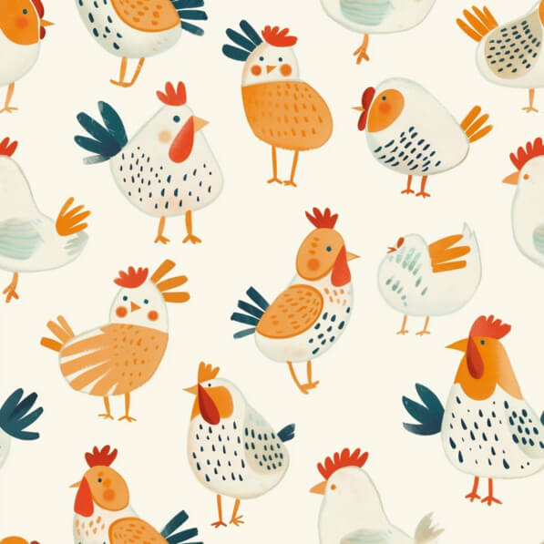 Download Colorful Chickens Seamless Pattern Patterns Online - Creative ...