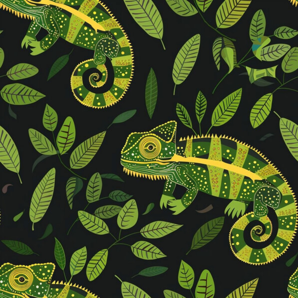 Download Seamless Green and Yellow Chameleon Lizard Pattern Patterns ...