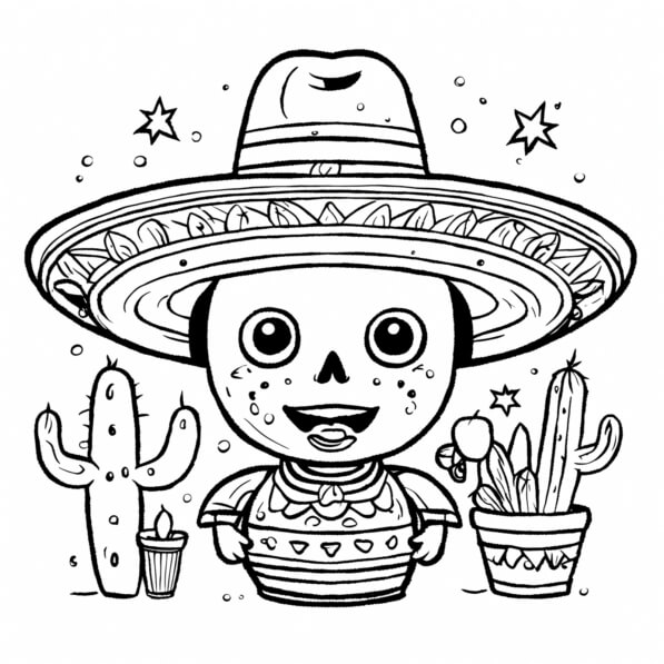 Download Mexican Boy Coloring Page Coloring pages Online - Creative Fabrica