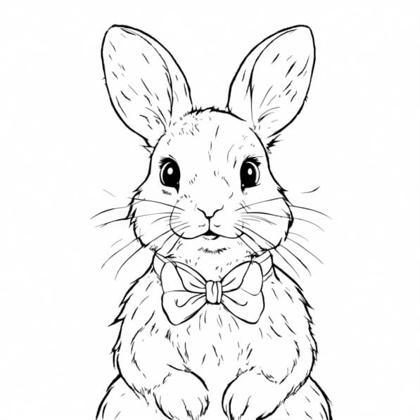 Download Adorable Bunny Rabbit Drawing Coloring pages Online - Creative ...