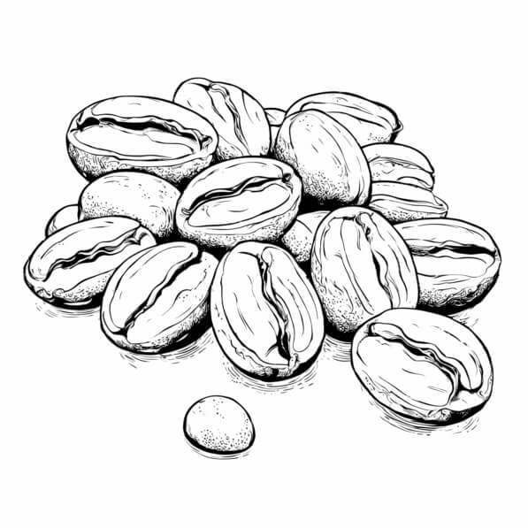 Descarga Dibujo en Blanco y Negro de Frutos Secos Páginas para colorear En Línea - Creative Fabrica