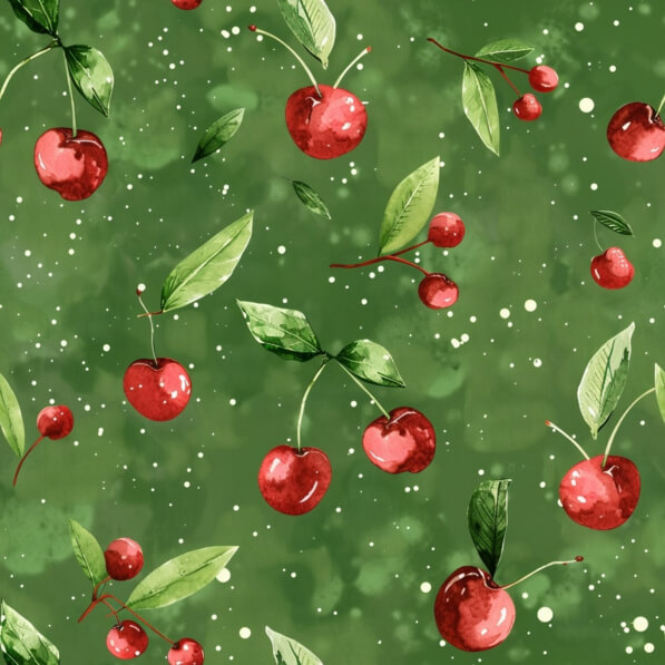Download Seamless Cherry Pattern with Snowflakes Patterns Online ...