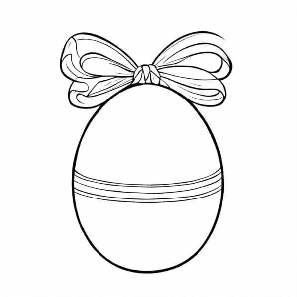 Descarga Huevo de Pascua en blanco y negro con lazo Páginas para ...