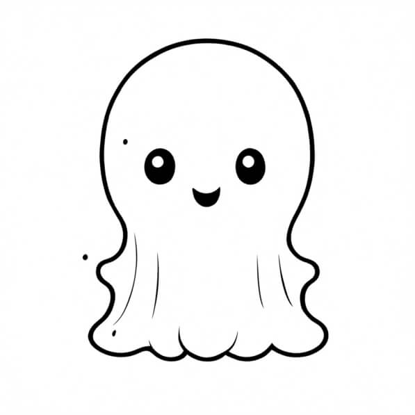 Download Black and White Smiley Ghost Illustration Coloring pages ...