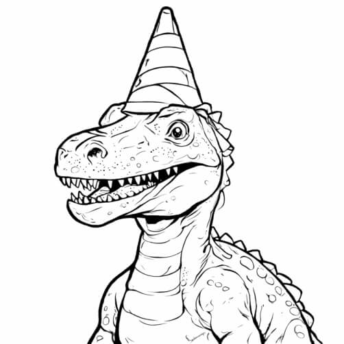 Download T-rex Dinosaur Birthday Coloring Page Coloring pages Online ...