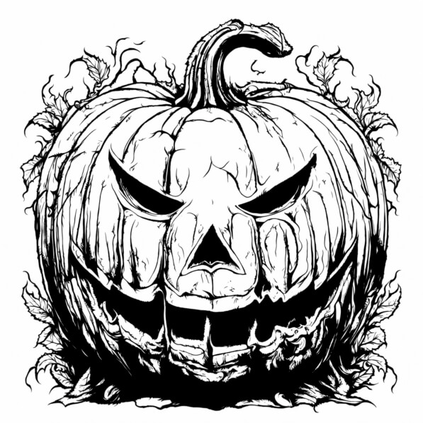 Download Angry Pumpkin Drawing for Halloween Activities Coloring pages ...