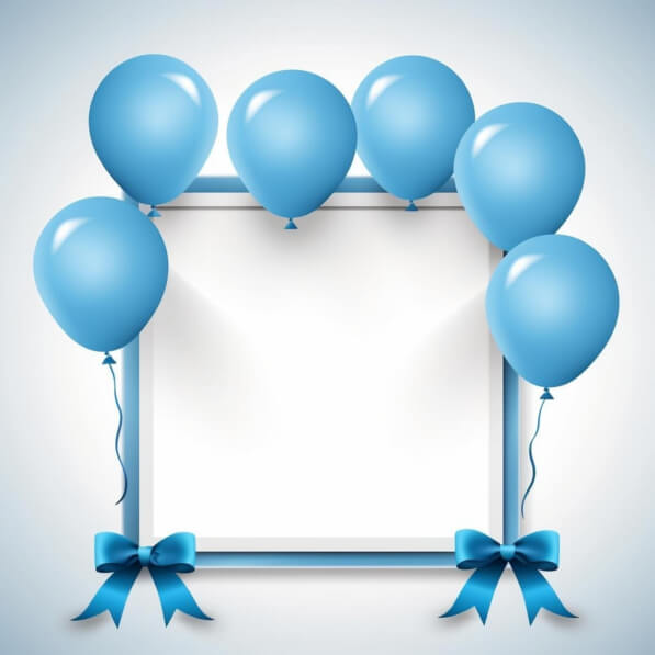Descarga Marco con Globos Azules y Lazo Fondos En Línea - Creative Fabrica