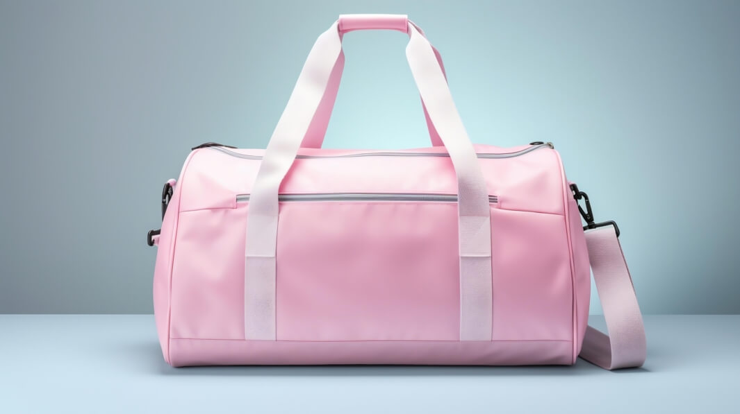 Download Pink Duffel Bag on Abstract Grey Background Mockups Online ...