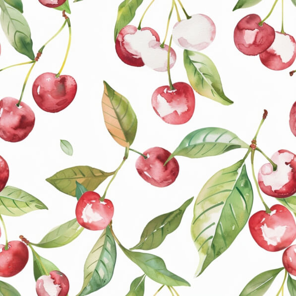 Download Seamless Cherry Pattern with Blooming Cherry Trees Patterns ...