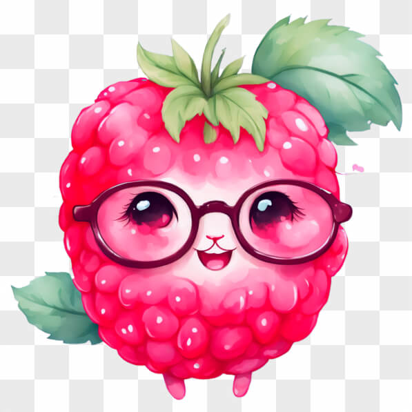 Download Kawaii Cartoon Raspberry with Glasses and Fruits Kawaii Online ...