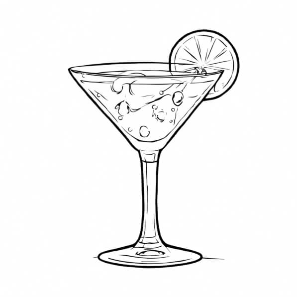 Download Martini Glass Drawing Coloring pages Online - Creative Fabrica