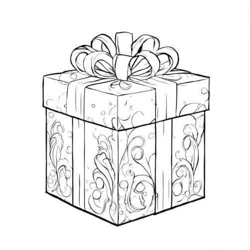 Download Black and White Open Gift Box Drawing Coloring pages Online ...